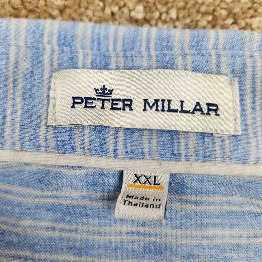 Peter Millar | Shirts | Peter Millar Mens Xxl Blue Striped Short Sleeve ...